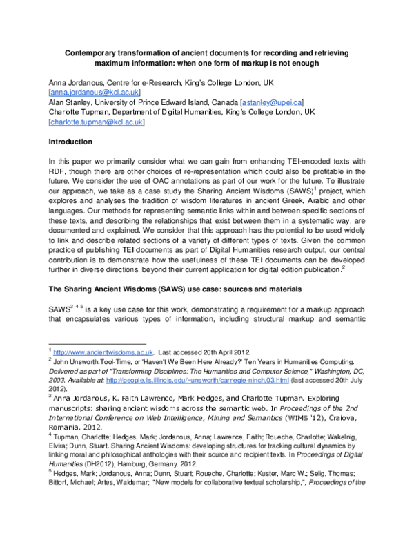 (PDF) Contemporary transformation of ancient documents for recording ...