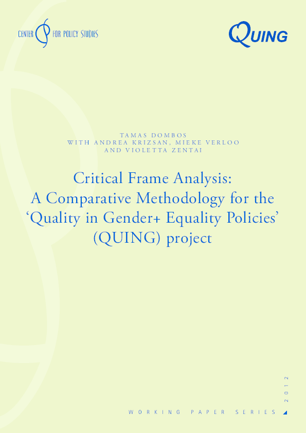(PDF) Critical Frame Analysis: A Comparative Methodology for the QUING ...