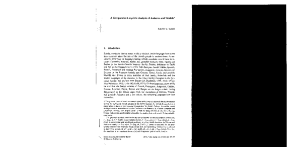 (PDF) A Comparative Linguistic Analysis of Judezmo and Yiddish