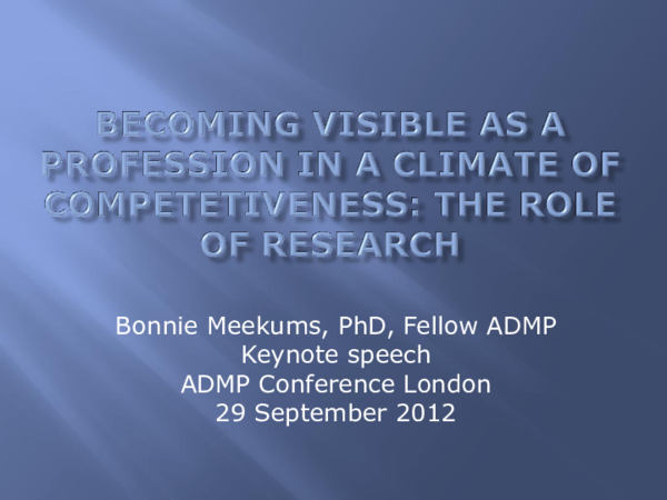 (PPT) Power points from ADMP UK keynote speech September 29 2012
