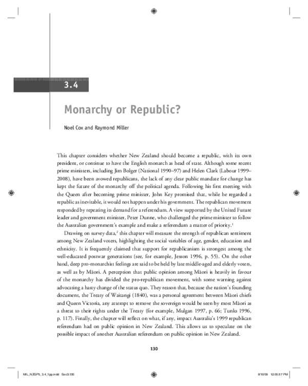 (PDF) Monarchy or Republic?
