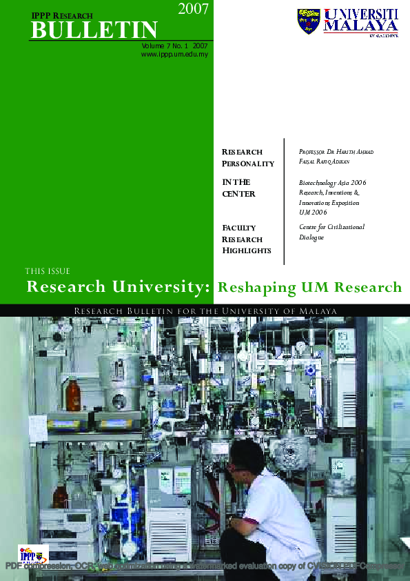 (PDF) Research University: Reshaping UM Research