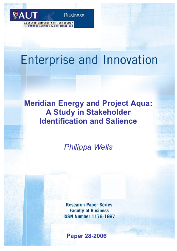 (PDF) Meridian Energy and Project Aqua: a Study in Stakeholder ...