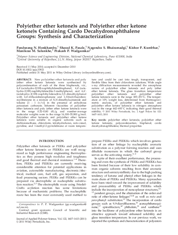 (PDF) Poly (ether ether ketone) s and poly (ether ether ketone ketone) s containing cardo ...