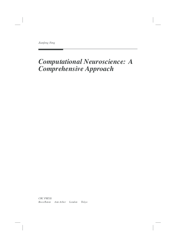 (PDF) Computational neuroscience: a comprehensive approach