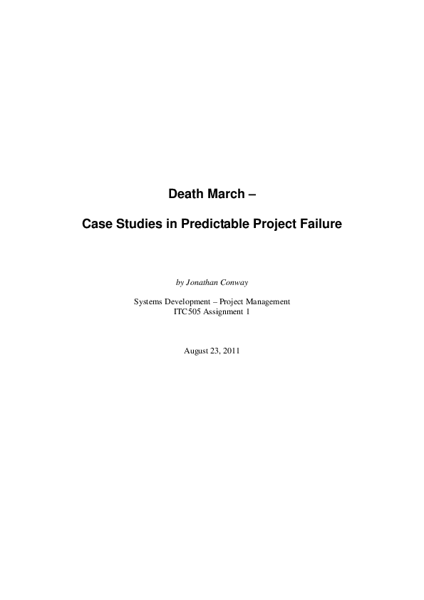 (PDF) Death March – Case Studies in Predictable Project Failure