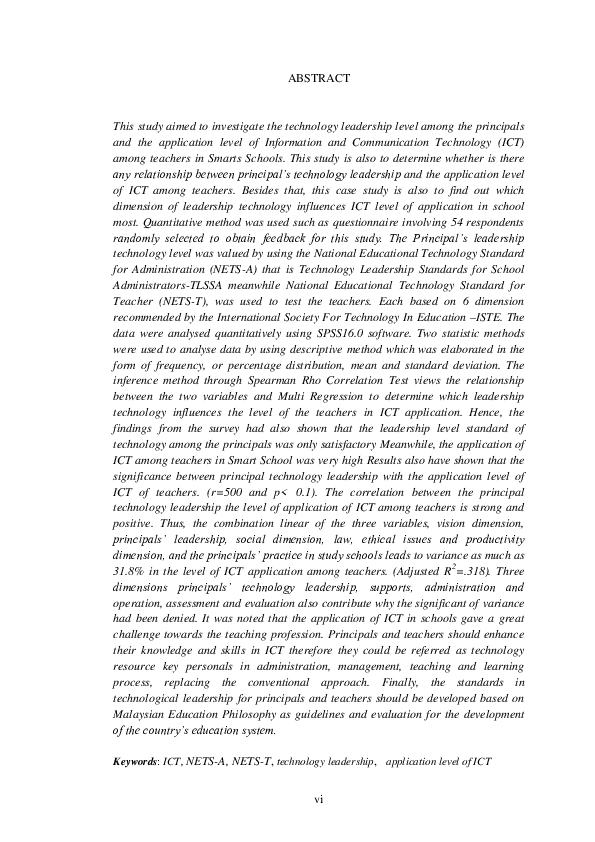 (DOC) Technology Leadership -Smart School -Malaysia (Abstract)