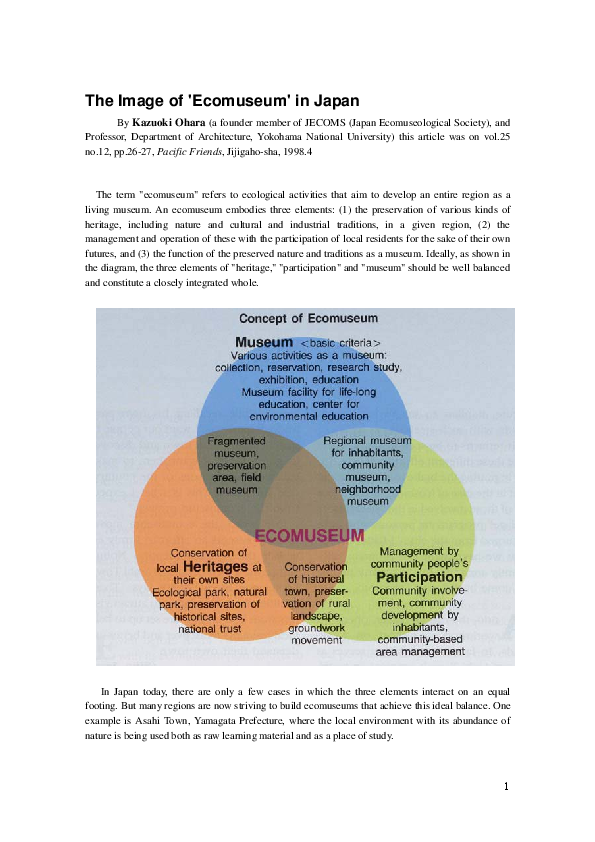 (PDF) The image of 'ecomuseum'in Japan