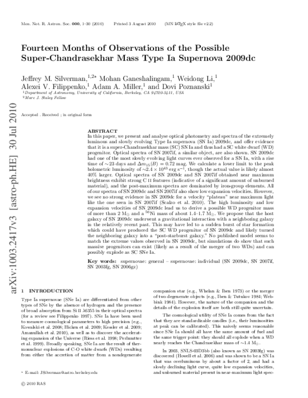 (PDF) Fourteen months of observations of the possible super ...