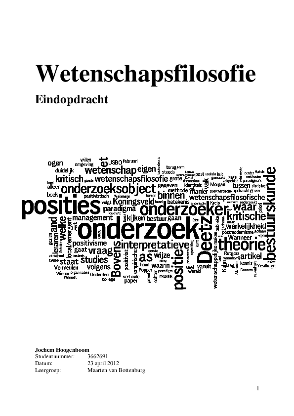 (DOC) (DUTCH) Philosophy of science: paradigms in public administration ...