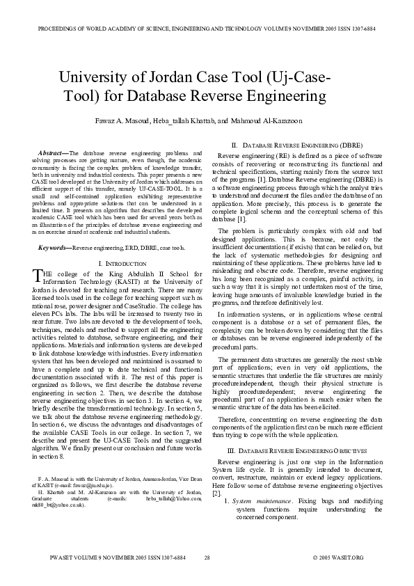 (PDF) University of Jordan Case Tool (Uj-Case-Tool) for Database ...