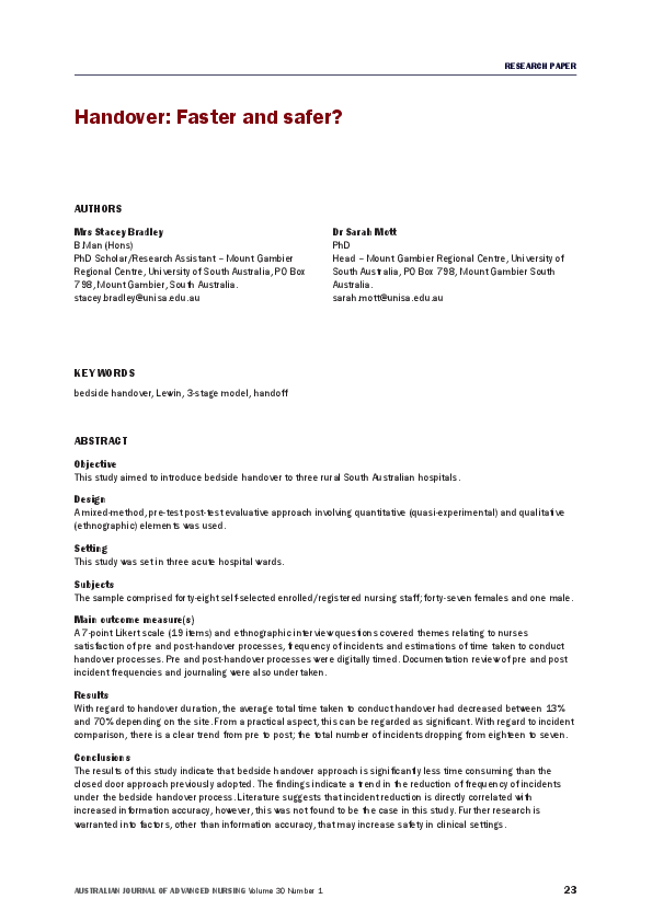 (PDF) Transforming care: An investigation of the introduction of ...