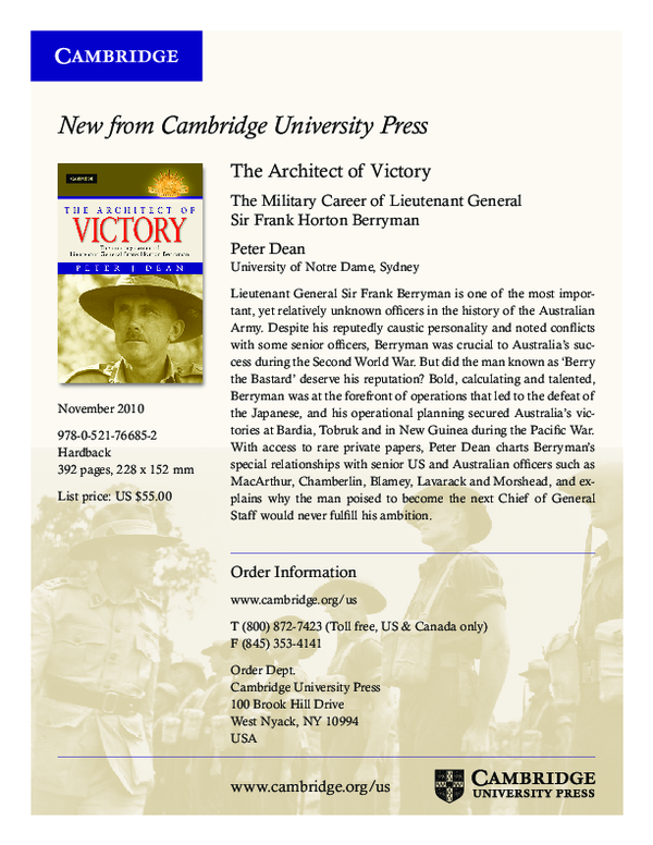(PDF) The Architect of Victory: The Military Career of Lieutenant ...
