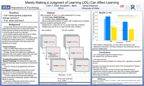 (PDF) Merely Making a Judgment of Learning (JOL) Can Affect Learning