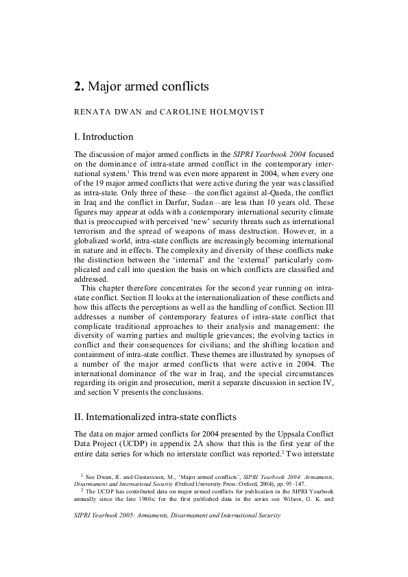 (PDF) 2. Major armed conflicts