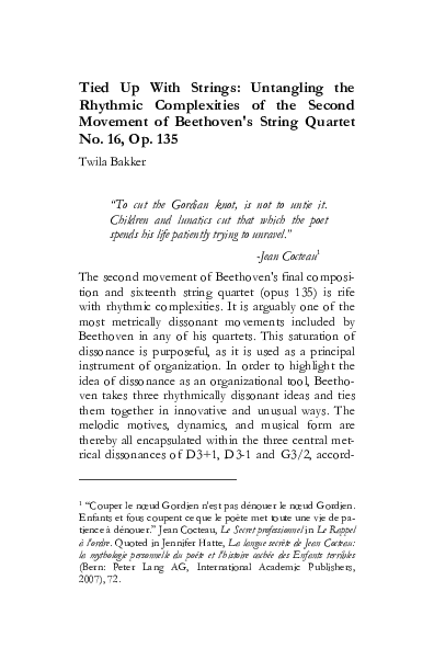(PDF) Tied Up With Strings: Untangling the Rhythmic Complexities of the Second Movement of ...