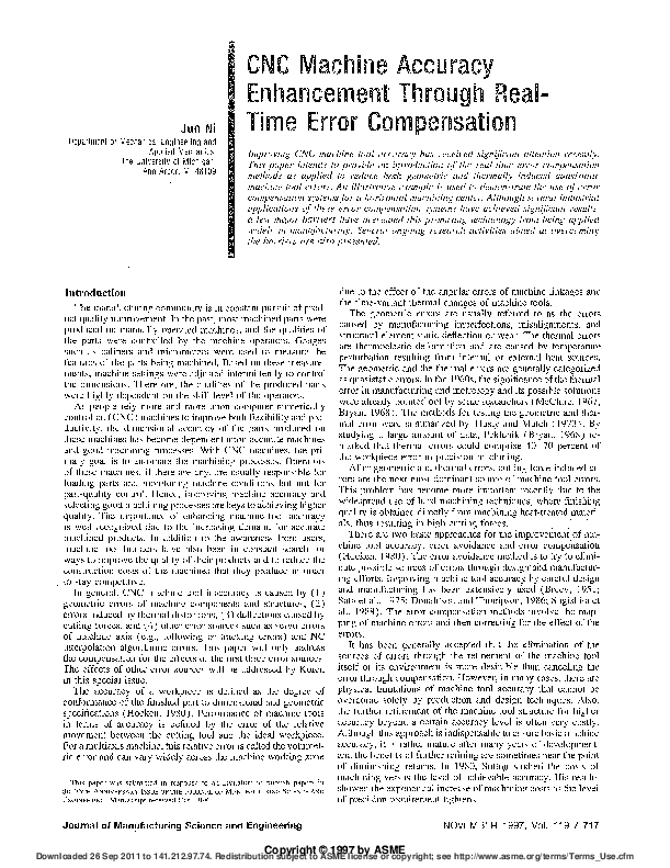 Pdf Cnc Machine Accuracy Enhancement Through Real Time Error Compensation