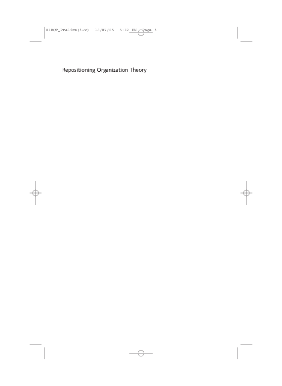 (PDF) Repositioning Organization Theory: Impossibilities and Strategies