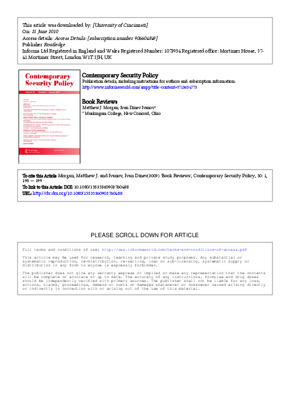 (PDF) The Security Dilemma: Fear, Cooperation, and Trust in World ...