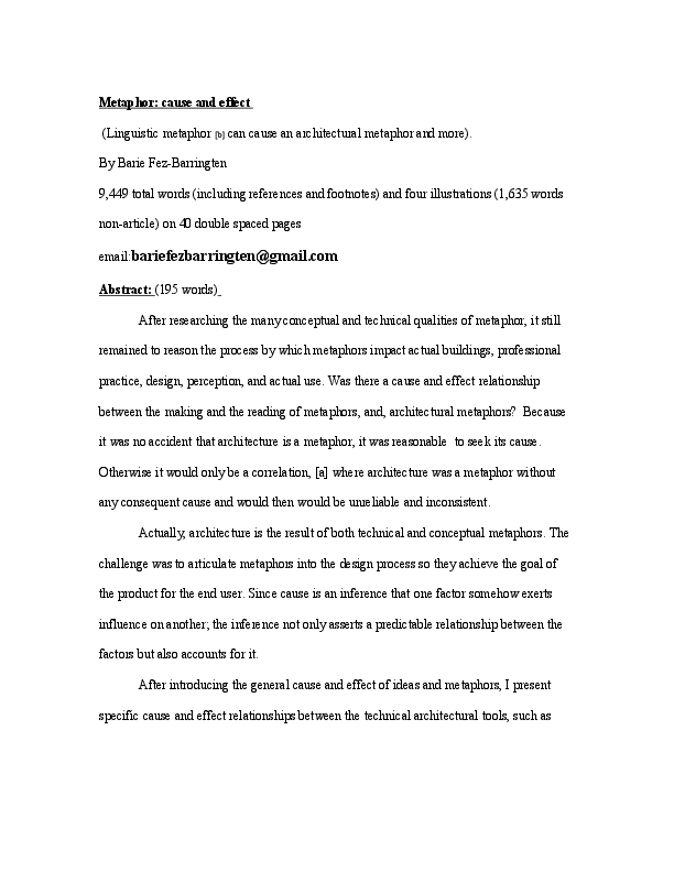 (DOC) Metaphor: cause and effect