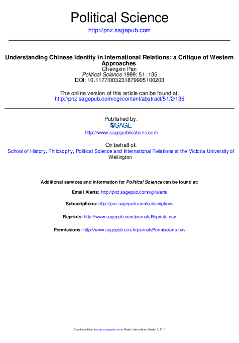 (PDF) Understanding Chinese Identity in International Relations: a ...