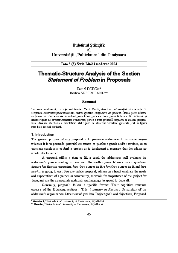 (PDF) Thematic-Structure Analysis of the Section Statement of Problem ...