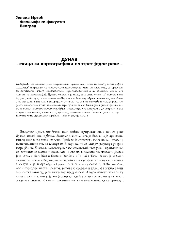 (PDF) Dunav - skica za kartografski portret jedne reke [The Danube - a ...