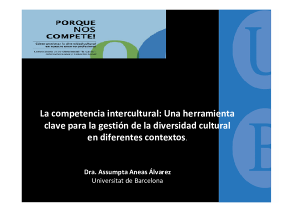 (PDF) La competencia intercultural: Una herramienta clave para la ...