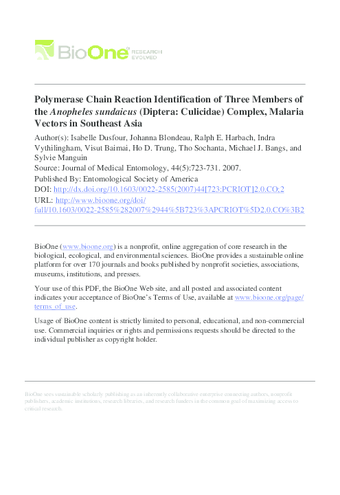 (PDF) Polymerase chain reaction identification of three members of the ...