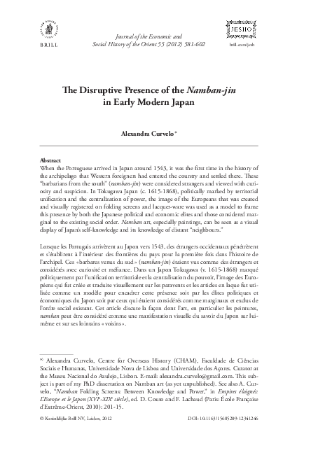 (PDF) CURVELO, Alexandra, “The disruptive presence of the namban-jin in ...