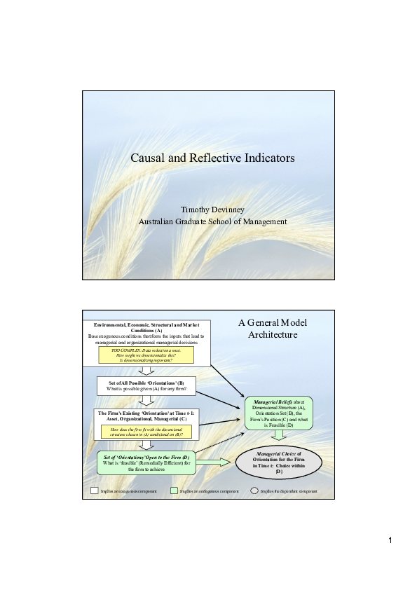Causal and Reflective Indicators