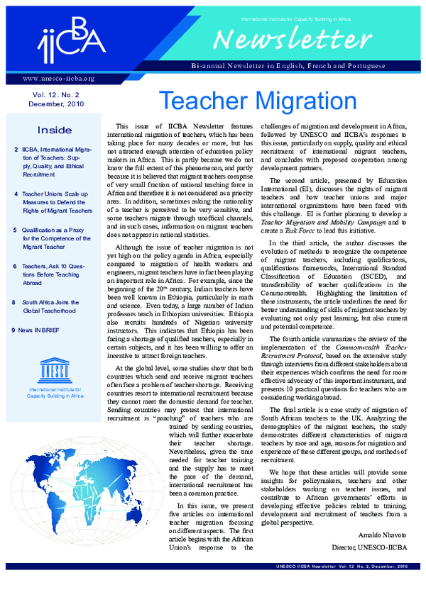 (PDF) IICBA Newsletter - Teacher Migration