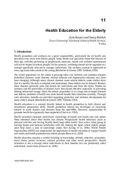 (PDF) Health Education for the Elderly