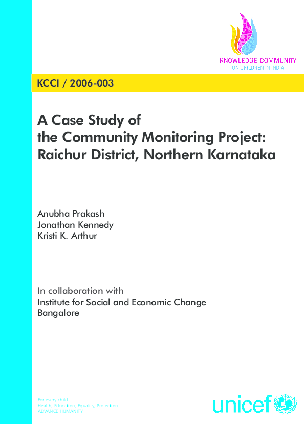 (PDF) A Case Study of the Community Monitoring Project: Raichur ...