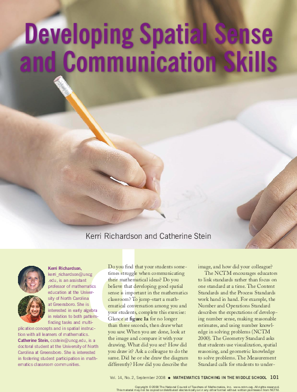(PDF) Developing Spatial Sense and Communication Skills.