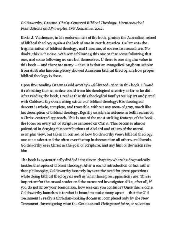 (PDF) Christ-Centered Biblical Theology: Hermeneutical Foundations and ...