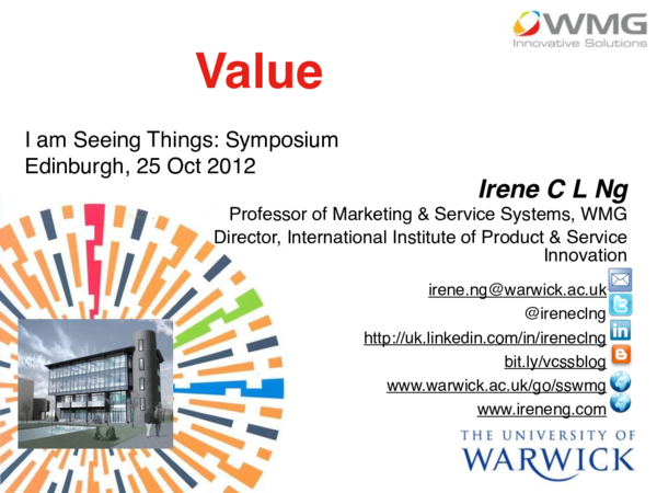 (PDF) Value: A Presentation for the 'I Am Seeing Things' Symposium