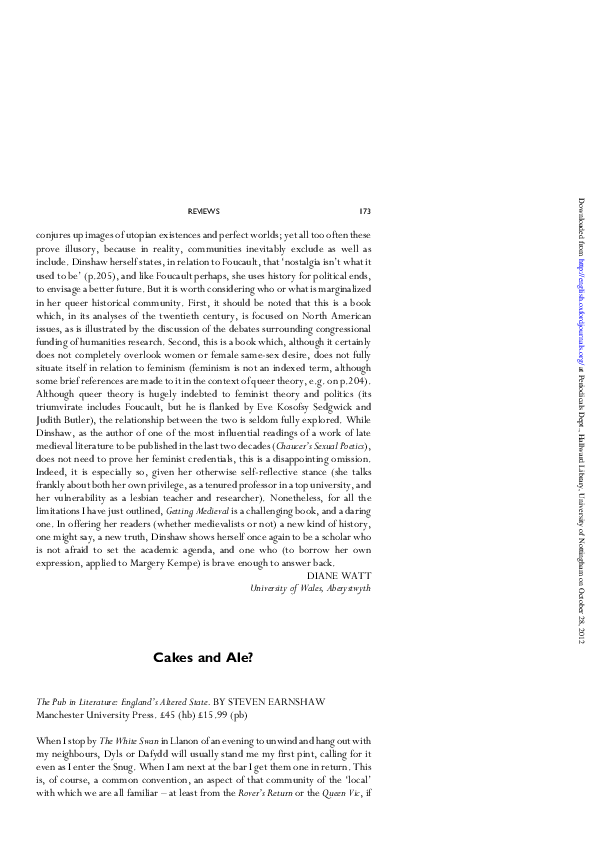 (PDF) Steven Earnshaw., The Pub in Literature: England's Altered State