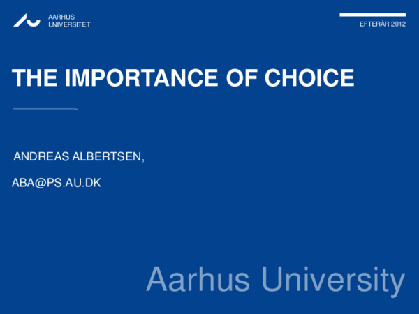 (PPT) The Importance of Choice