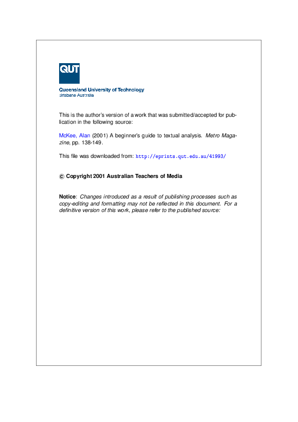 (PDF) A beginner's guide to textual analysis