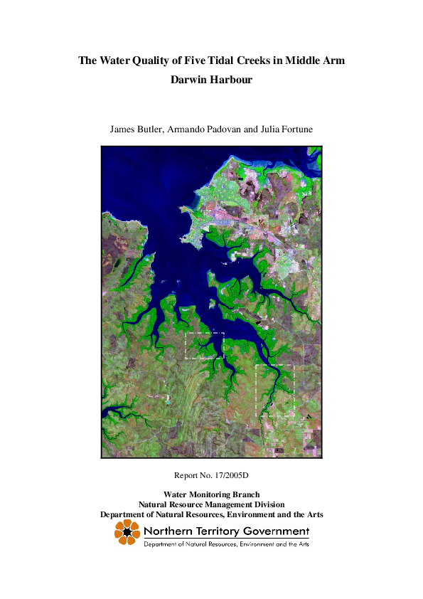 (PDF) The Water Quality of Five Tidal Creeks in Middle Arm Darwin Harbour