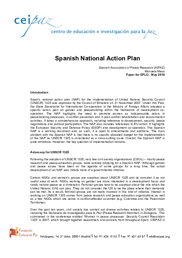 (PDF) Spanish National Action Plan