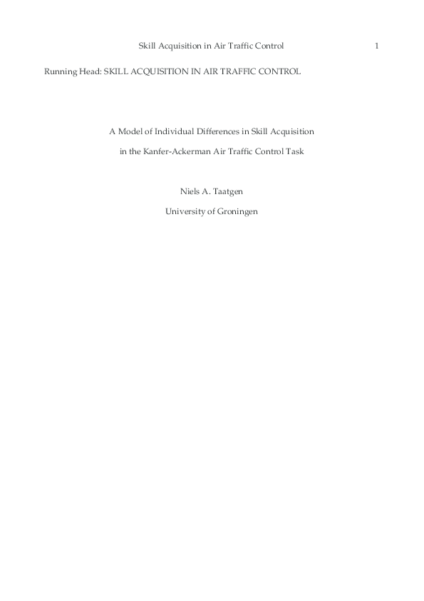 (PDF) A model of individual differences in skill acquisition in the Kanfer-Ackerman Air Traffic ...