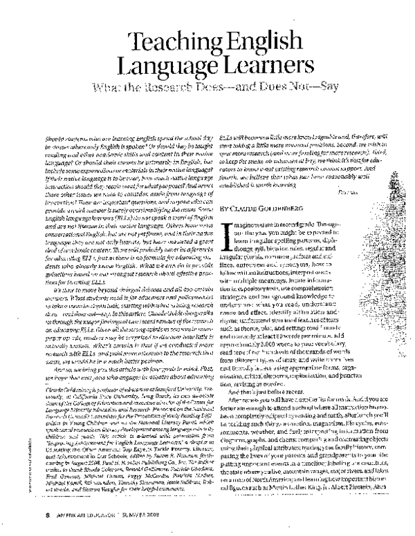 (PDF) Teaching English language learners