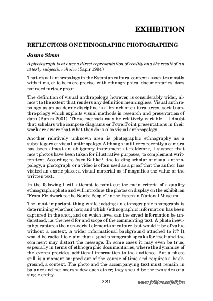 (PDF) REFLECTIONS ON ETHNOGRAPHIC PHOTOGRAPHING