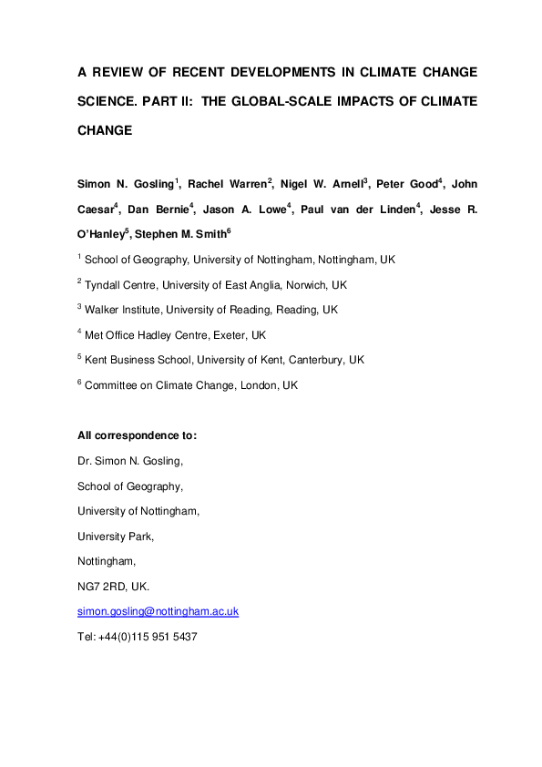 (PDF) A review of recent developments in climate change science. Part ...