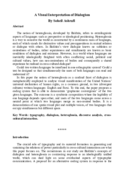 (PDF) A Visual Interpretation of Dialogism