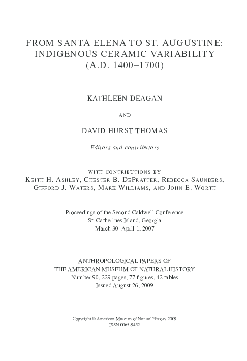 (PDF) Ethnicity and Ceramics on the Southeastern Atlantic Coast: An ...