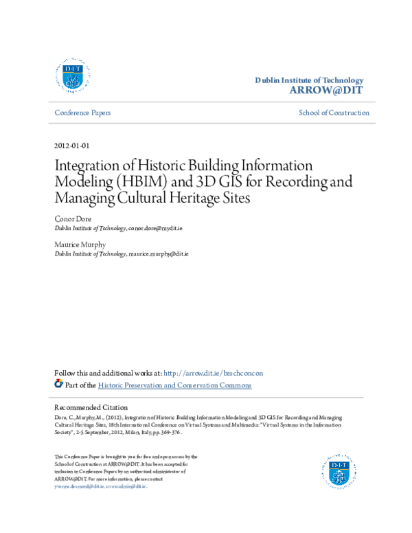 (PDF) Integration of Historic Building Information Modeling (HBIM) and ...