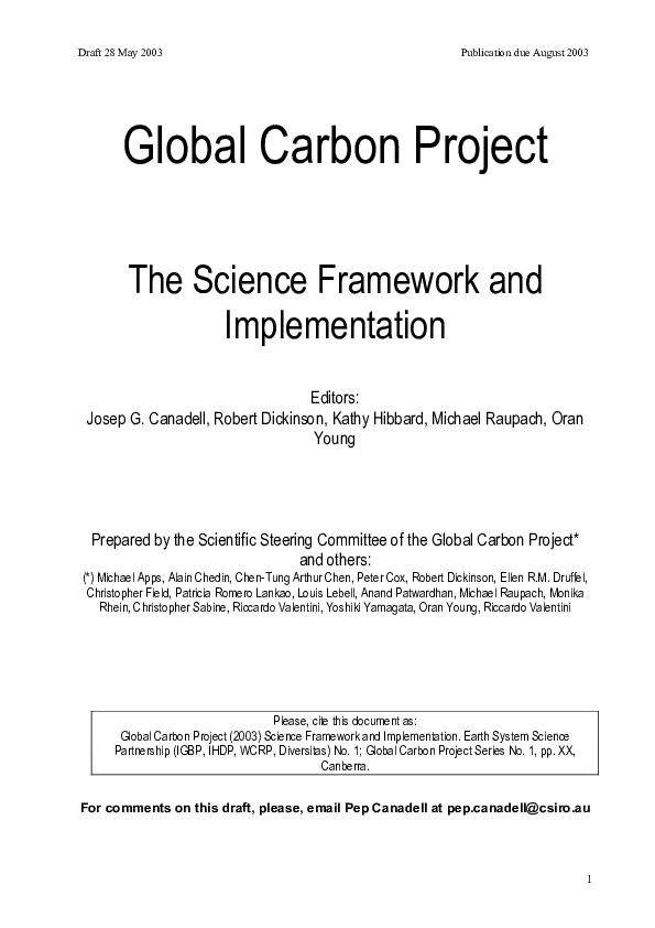 (PDF) The Global Carbon Project (GCP)